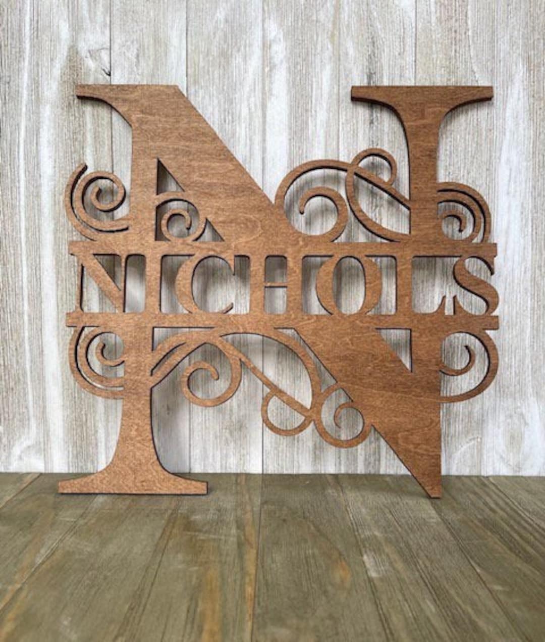 Personalized Wood Monogram Sign, Last Name Monogram Decor, Custom ...