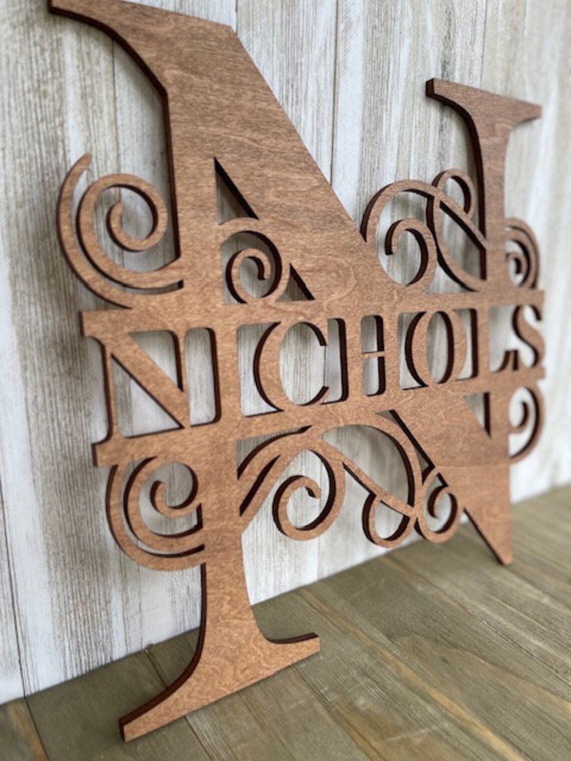 Personalized Wood Monogram Sign, Last Name Monogram Decor, Custom ...