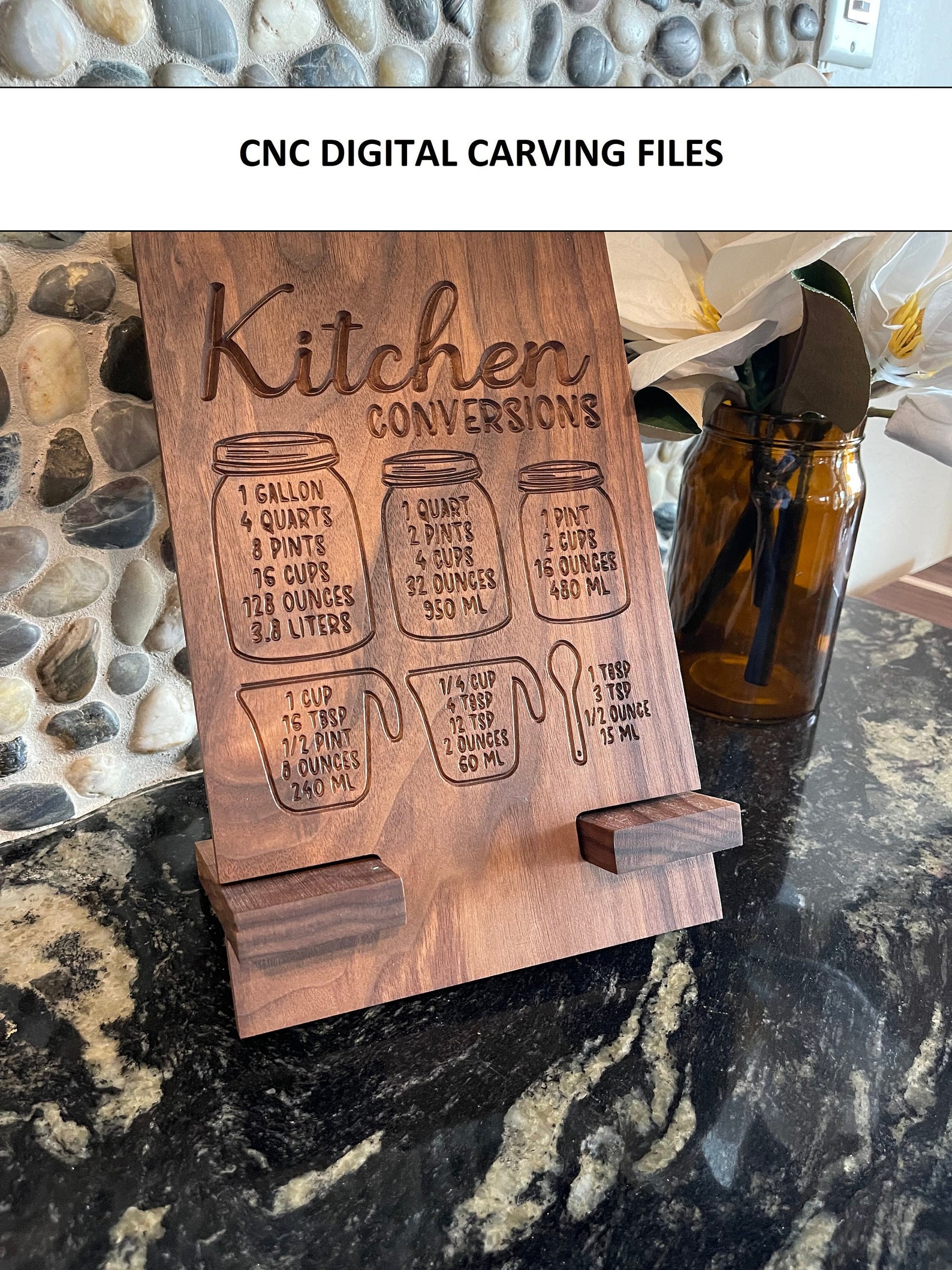 Ipad Holder With Kitchen Conversions Digital CNC Carve Files - Etsy