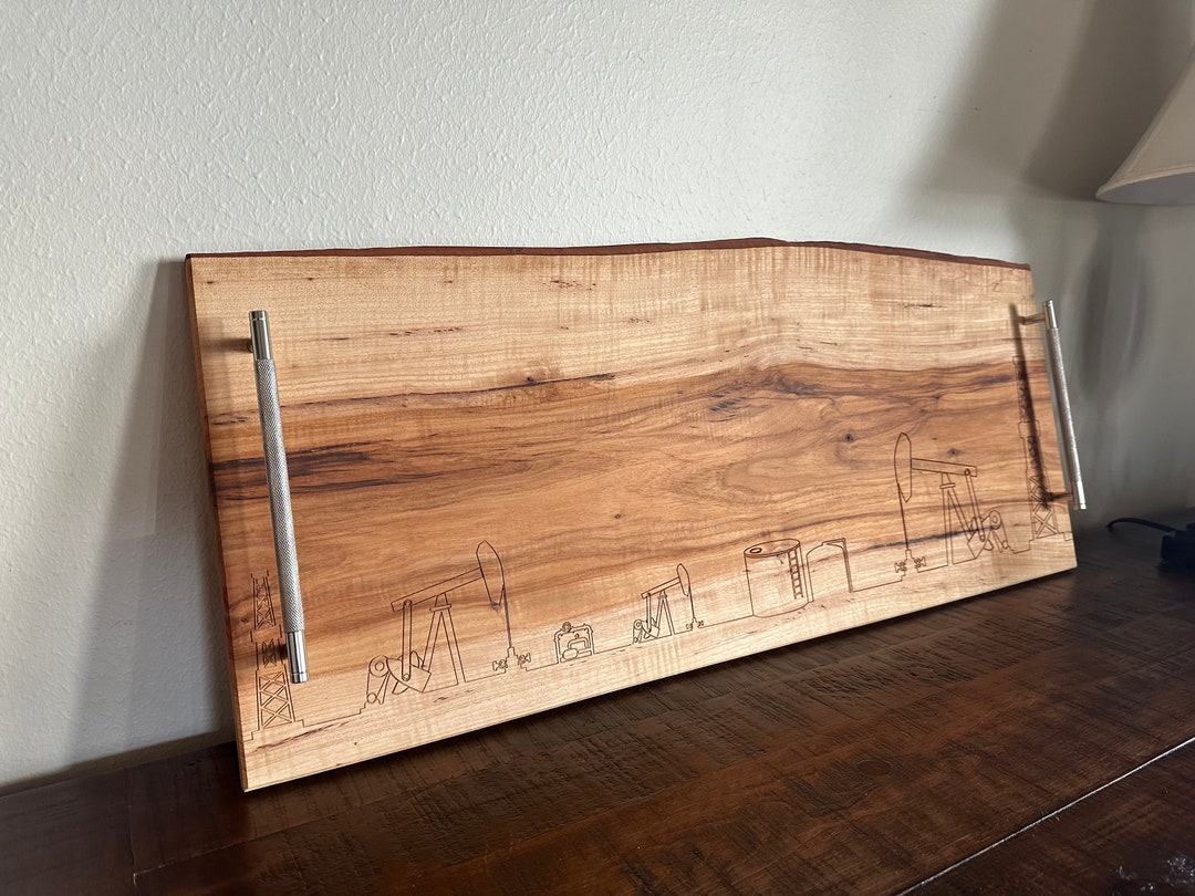 XXL Oilfield Charcuterie Board | Texan Pecan Wood - Etsy