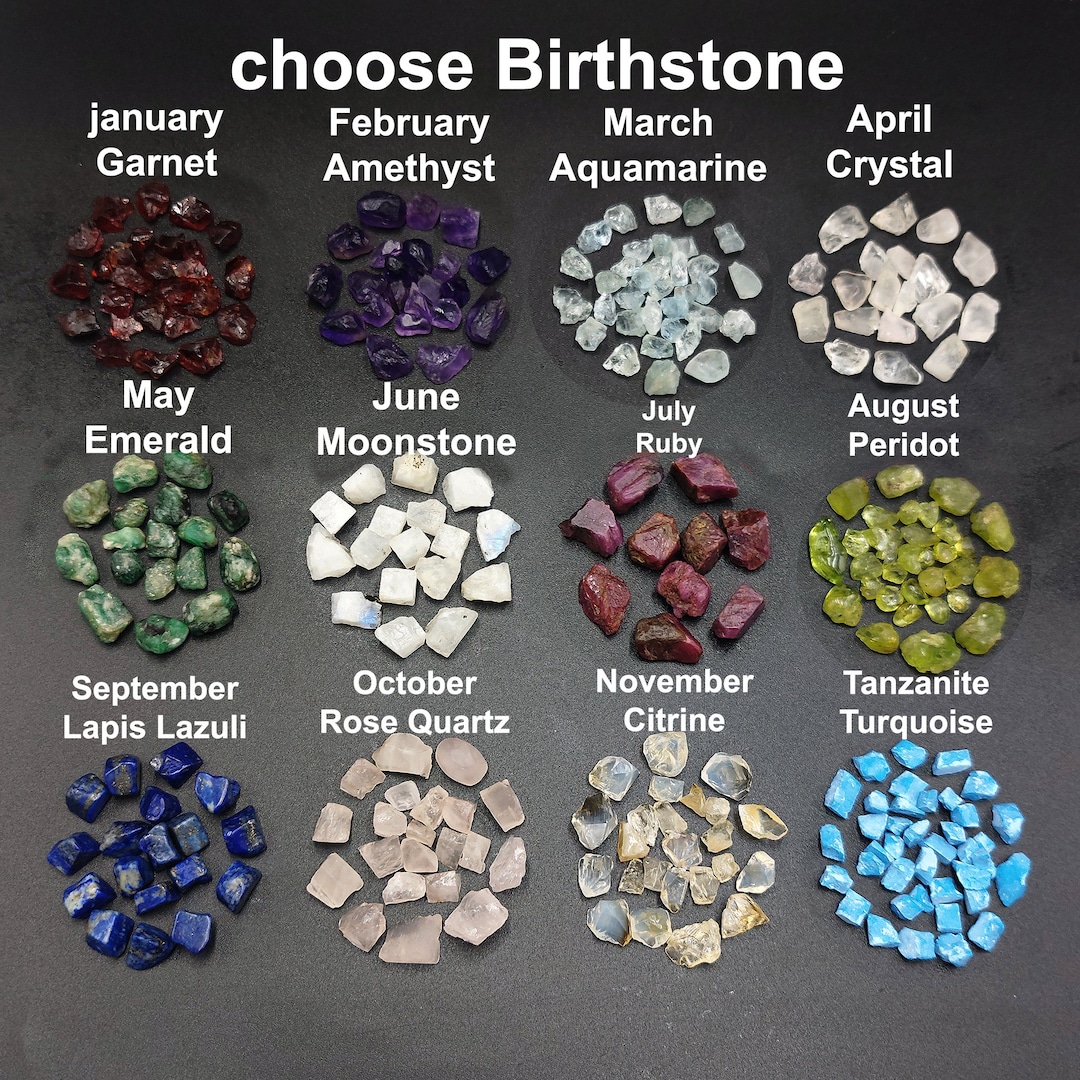 Raw Birthstone Gemstones: Natural Rough Crystals (5-8mm to 8-10mm) - Etsy