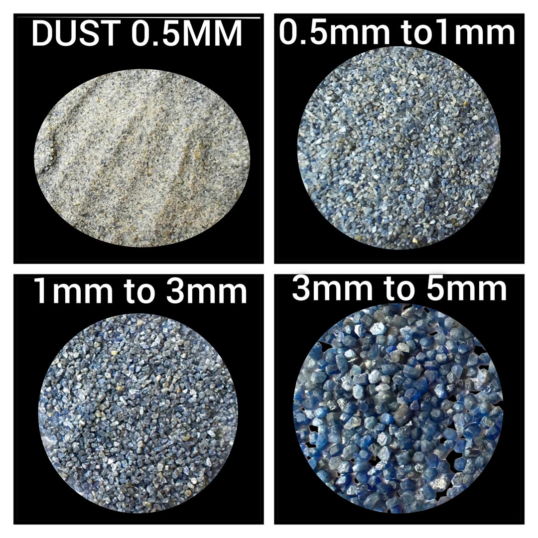 Blue Sapphire Raw Stone Powder, Sapphire Rough Powder, Healing Crystal ...