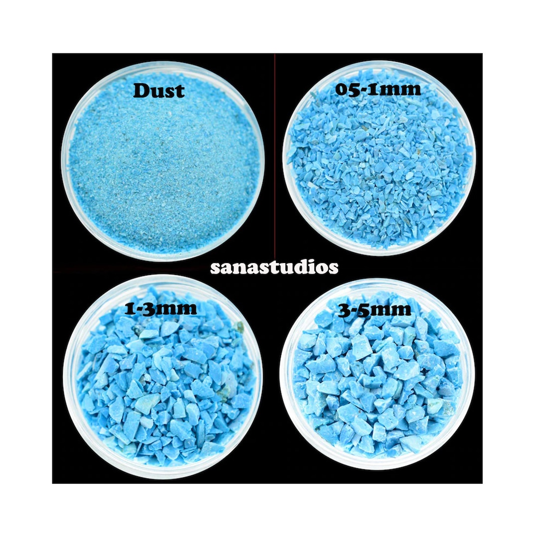 Blue Turquoise Raw Stone Powder, Turquoise Rough Chips, Healing Crystal ...