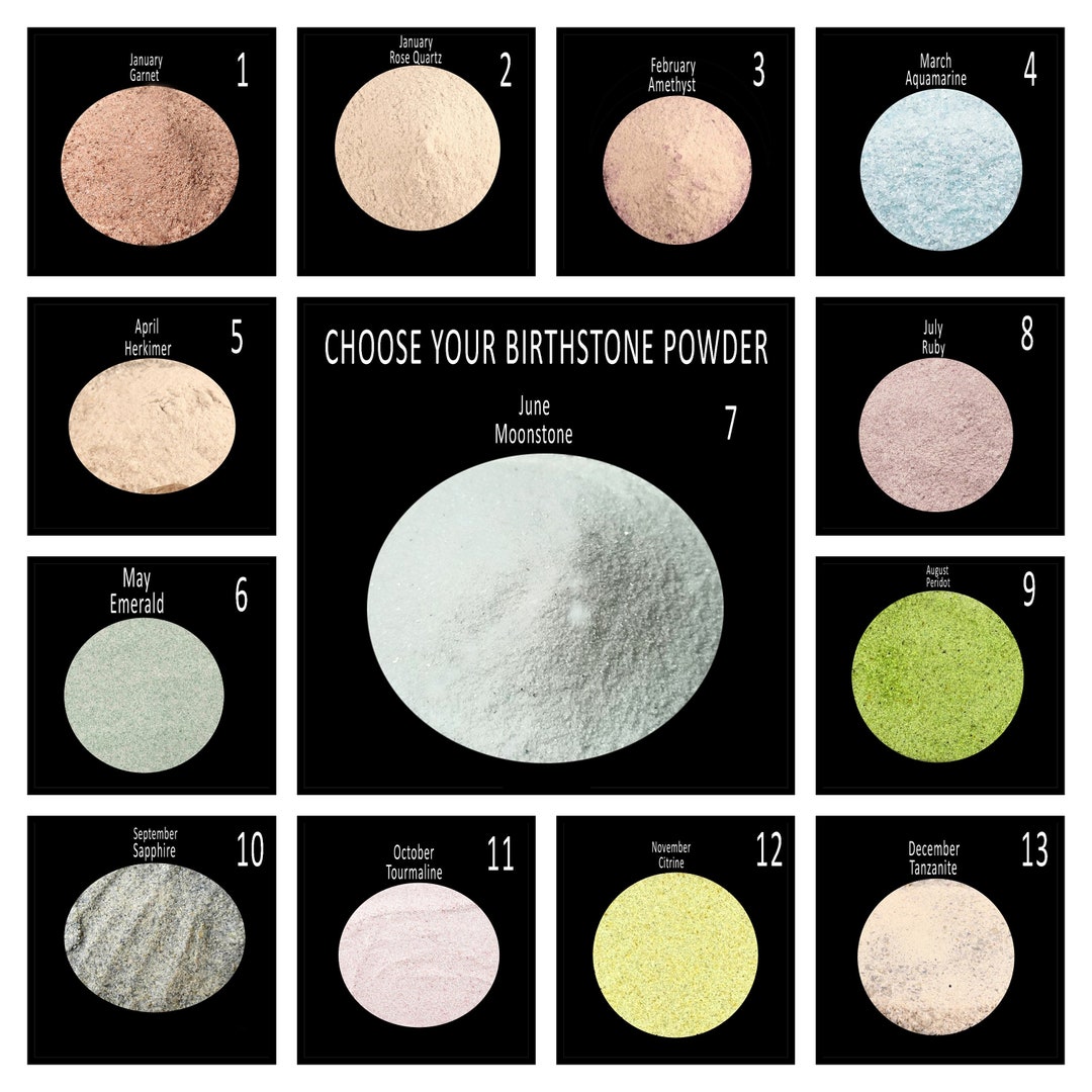 Choose Your Birthstone Raw Powder, Rough Powder, Healing Crystal ...