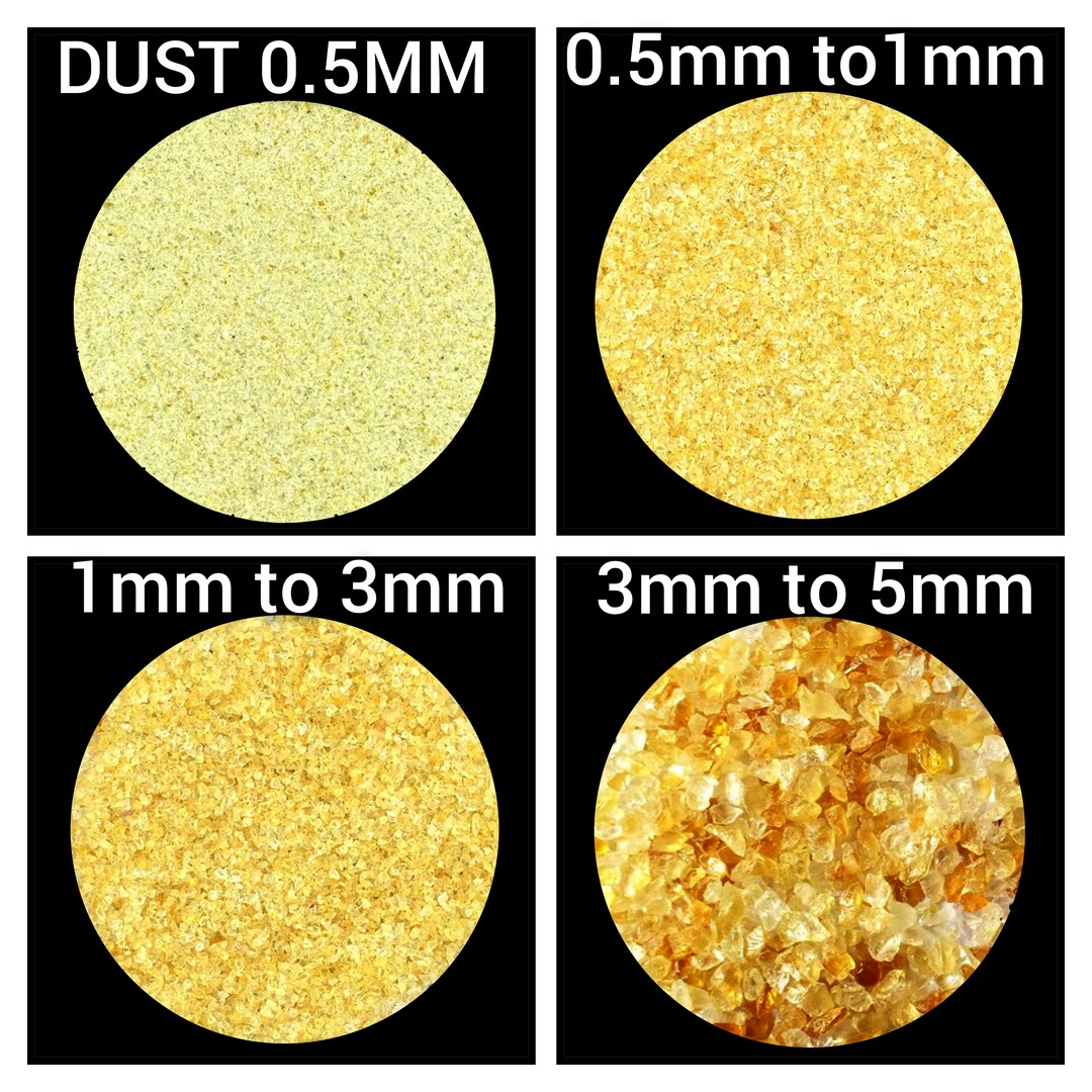 Yellow Citrine Raw Stone Powder, Citrine Rough Powder, Healing Crystal ...