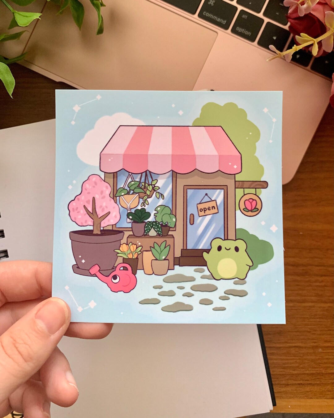 Cute Frog Shop Mini Print, Kawaii Art Print - Etsy