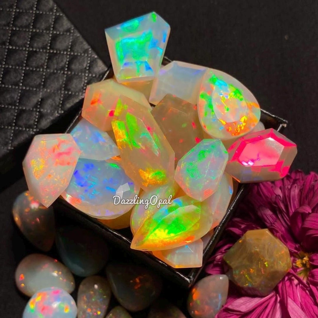 Natural Ethiopian Mix Shape Cut Opal Gemstone, Welo Fire Opal, Faceted ...