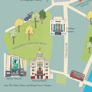 London Theatres Map Print: West End Illustrated Poster - Etsy