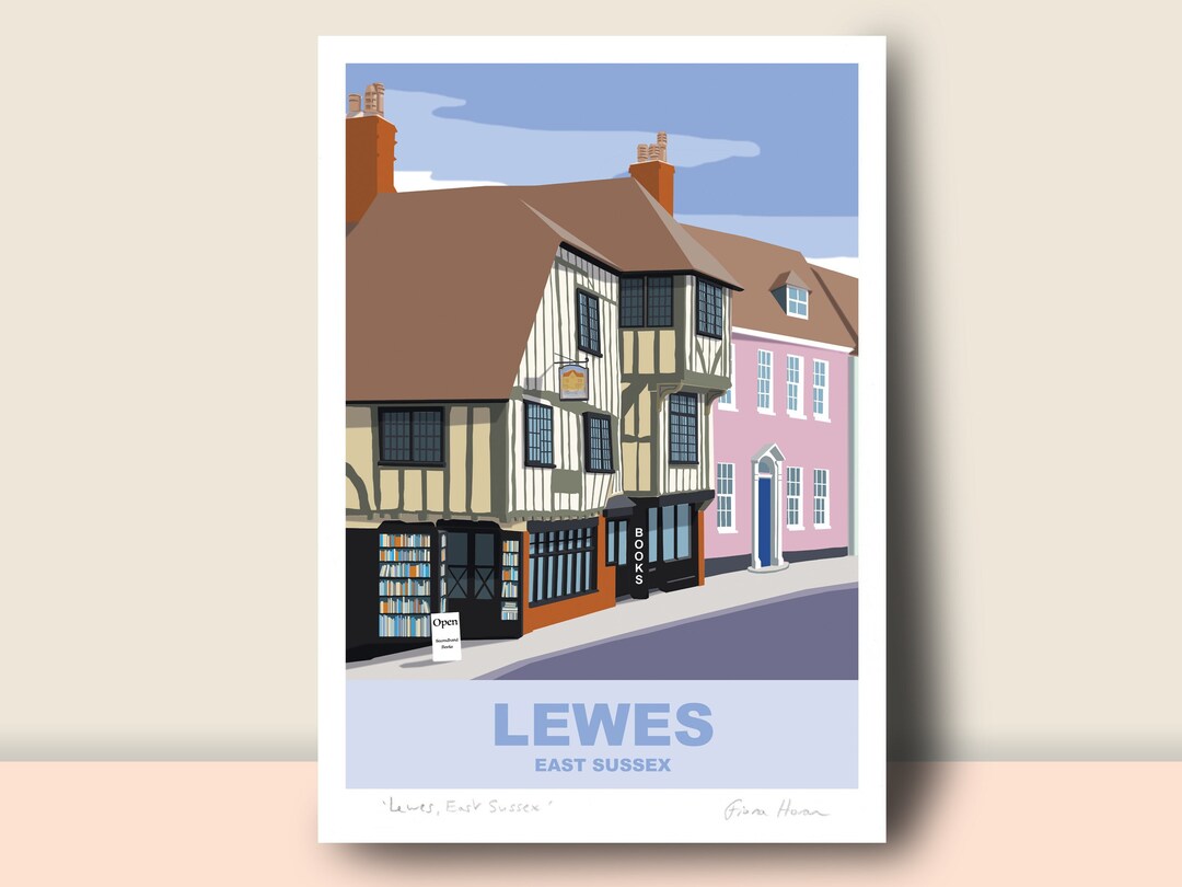 Lewes, East Sussex: Art Print or Travel Poster, Hand Signed (unframed ...