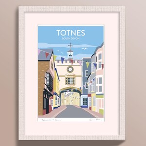 Totnes, South Devon: Travel Poster, Hand Signed With White Lettering - Etsy