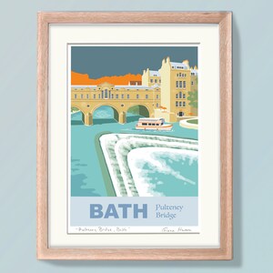 BATH, Pulteney Bridge, City of Bath: Signed Art Print or Travel Poster ...
