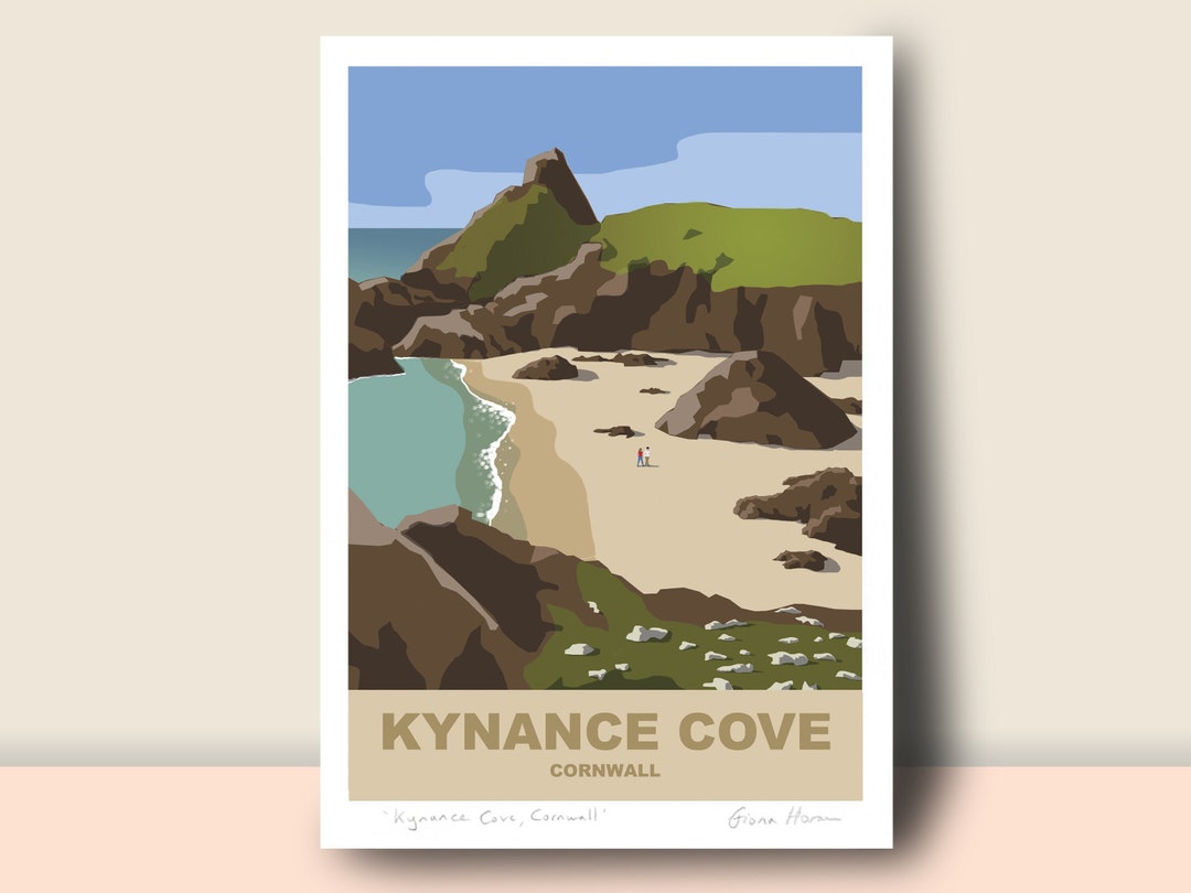 Cornwall Kynance Cove : Travel Poster Art Print Signed - Etsy