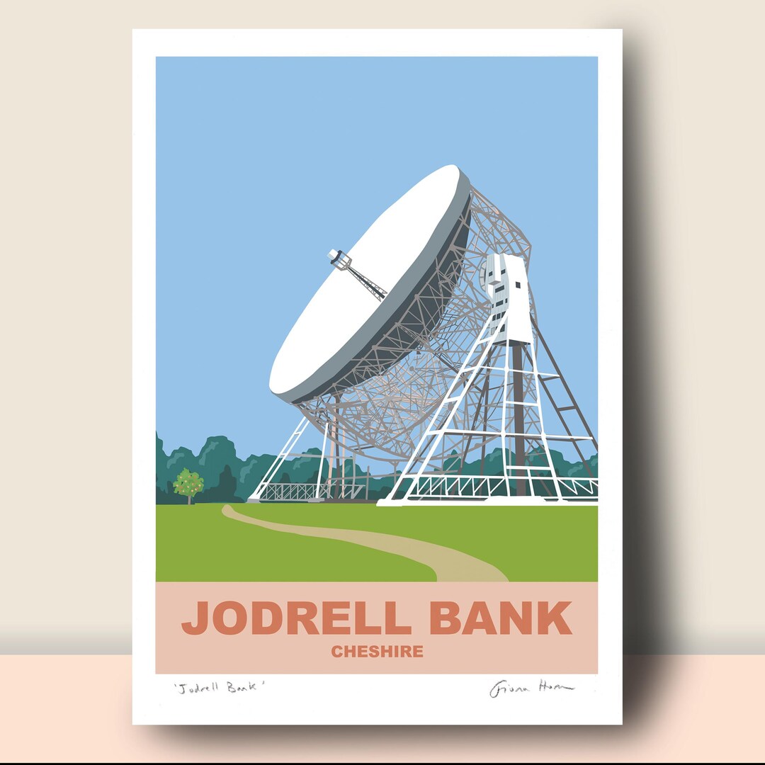 Jodrell Bank, Cheshire, Lovell Radio Telescope: Hand Signed Art Print ...