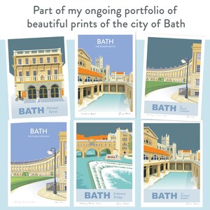 BATH, Pulteney Bridge, City of Bath: Signed Art Print or Travel Poster ...