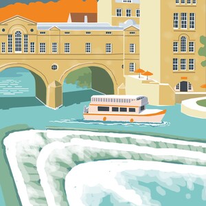 BATH, Pulteney Bridge, City of Bath: Signed Art Print or Travel Poster ...