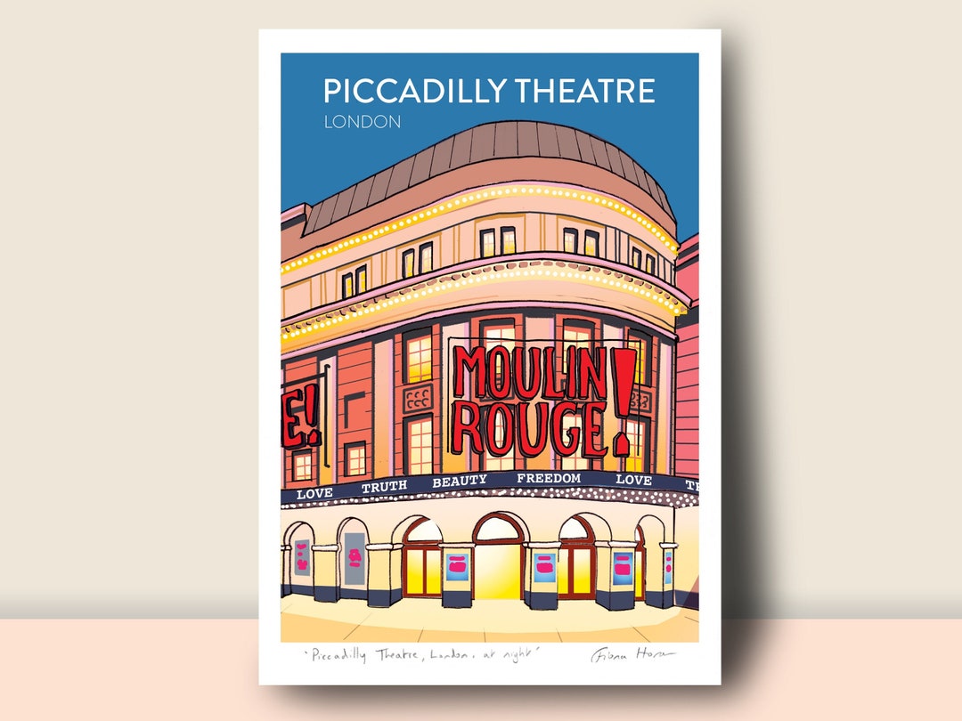 The Piccadilly Theatre, London, at Night: Hand Signed Art Print or ...