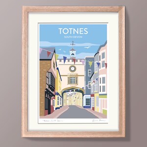 Totnes, South Devon: Travel Poster, Hand Signed With White Lettering - Etsy