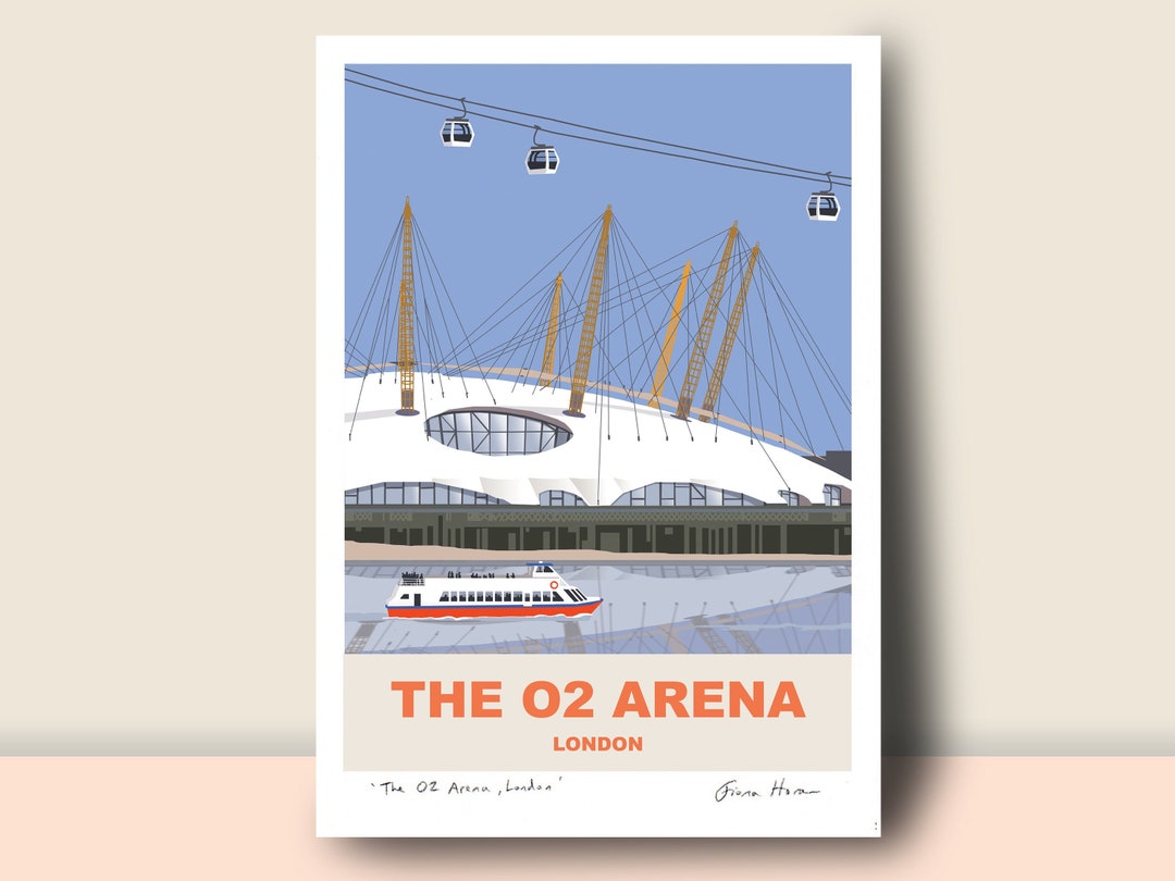 The O2 Arena, London: Hand Signed Art Print or Travel Poster, Travel ...