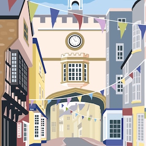 Totnes, South Devon: Travel Poster, Hand Signed With White Lettering - Etsy