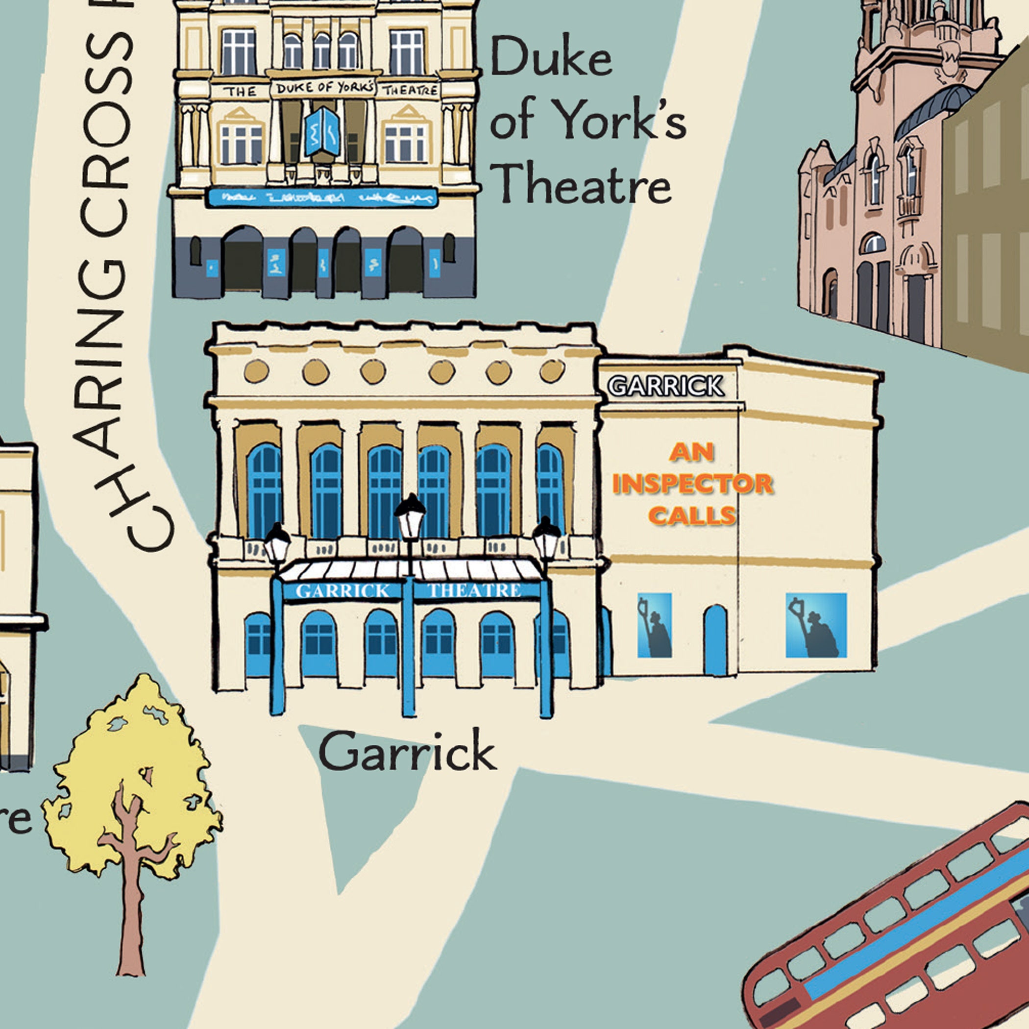 London Theatres, Illustrated Map, London, Showing More Than 40 Famous Theatres, A4, A3 or A2 - Etsy