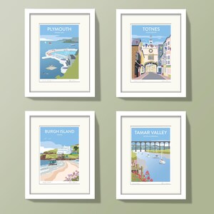 Totnes, South Devon: Travel Poster, Hand Signed With White Lettering - Etsy