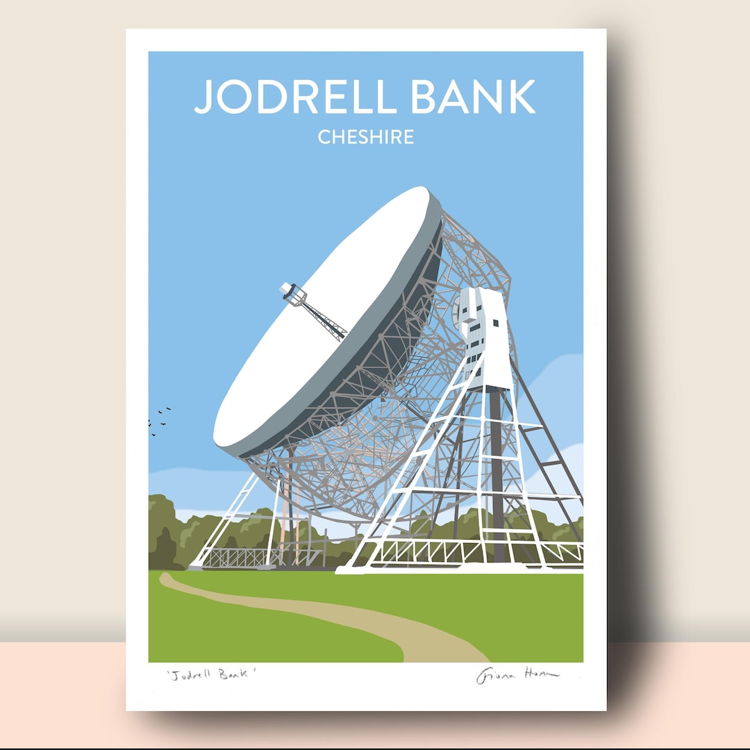 Jodrell Bank, Cheshire, Lovell Radio Telescope, With White Lettering ...