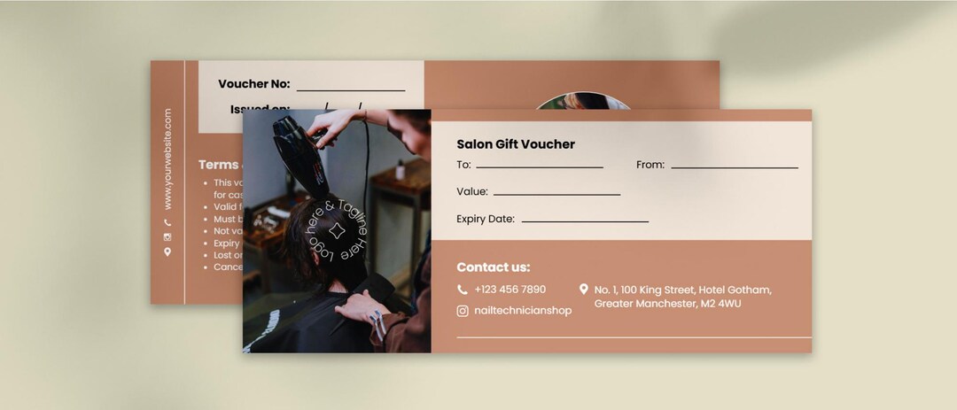Editable Hair Salon Voucher Template - 7×3” Stylist Voucher - Canva ...