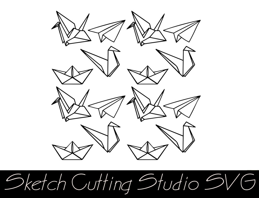 Origami Icons Set in a Trendy Minimalist Linear Style. Folded Paper Animal Figures. Vector ...