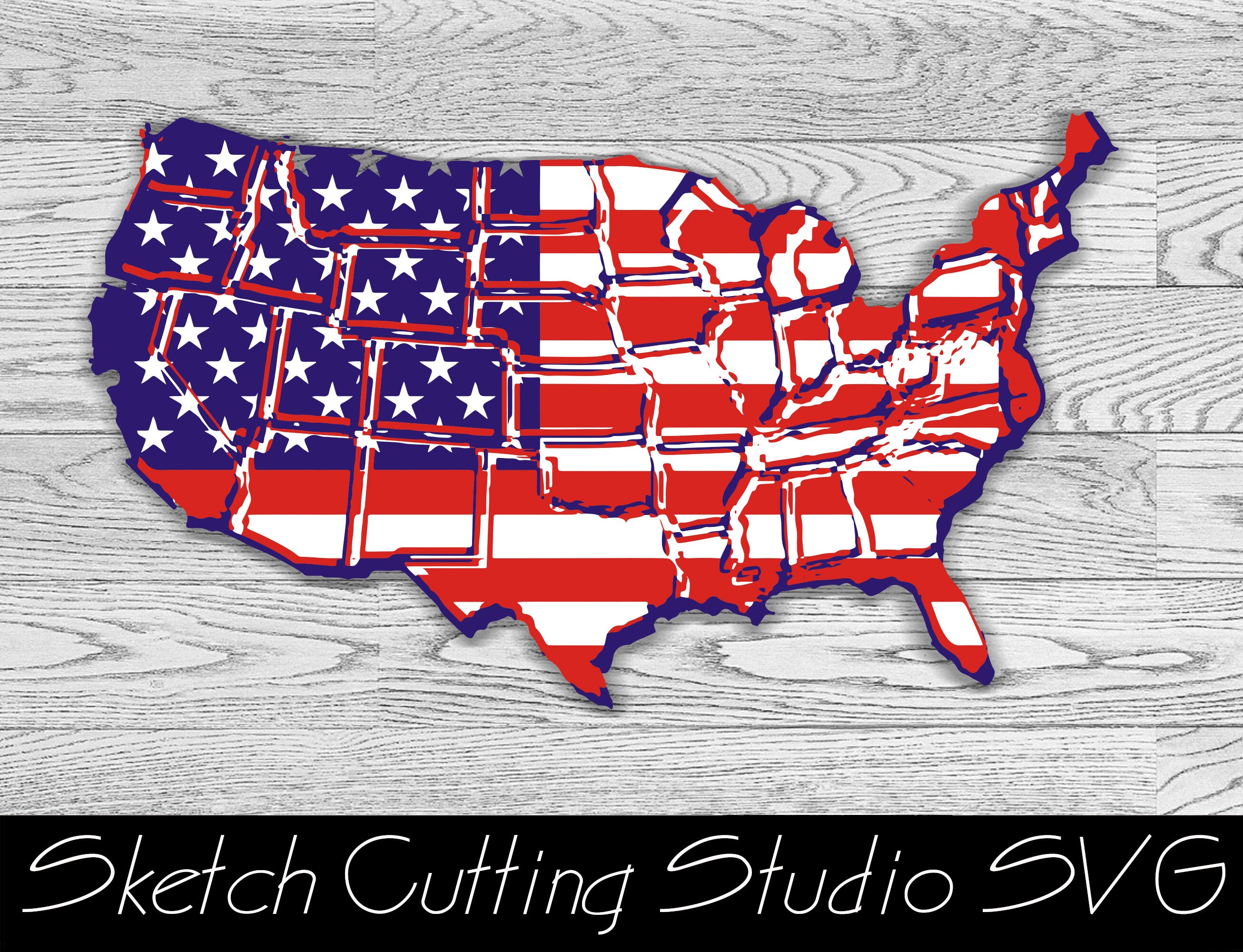 The United States Map With Flag Eps, Svg, Pdf, Isolated on White ...
