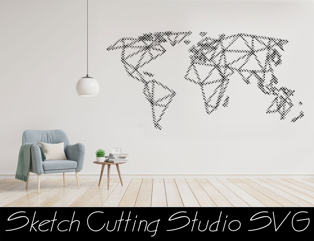 Minimalist World Map / World Map Vector Outline / World Map Svg Eps Pdf ...