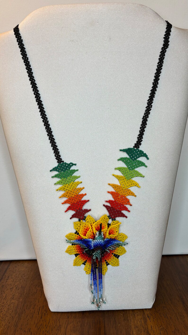 Beaded Necklace, Hummingbird Necklace, Collar Colibri, Collar En ...