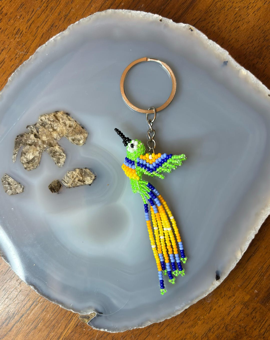 Beaded Mini Hummingbird Keychain, Small Hummingbird Keychain, Llavero ...