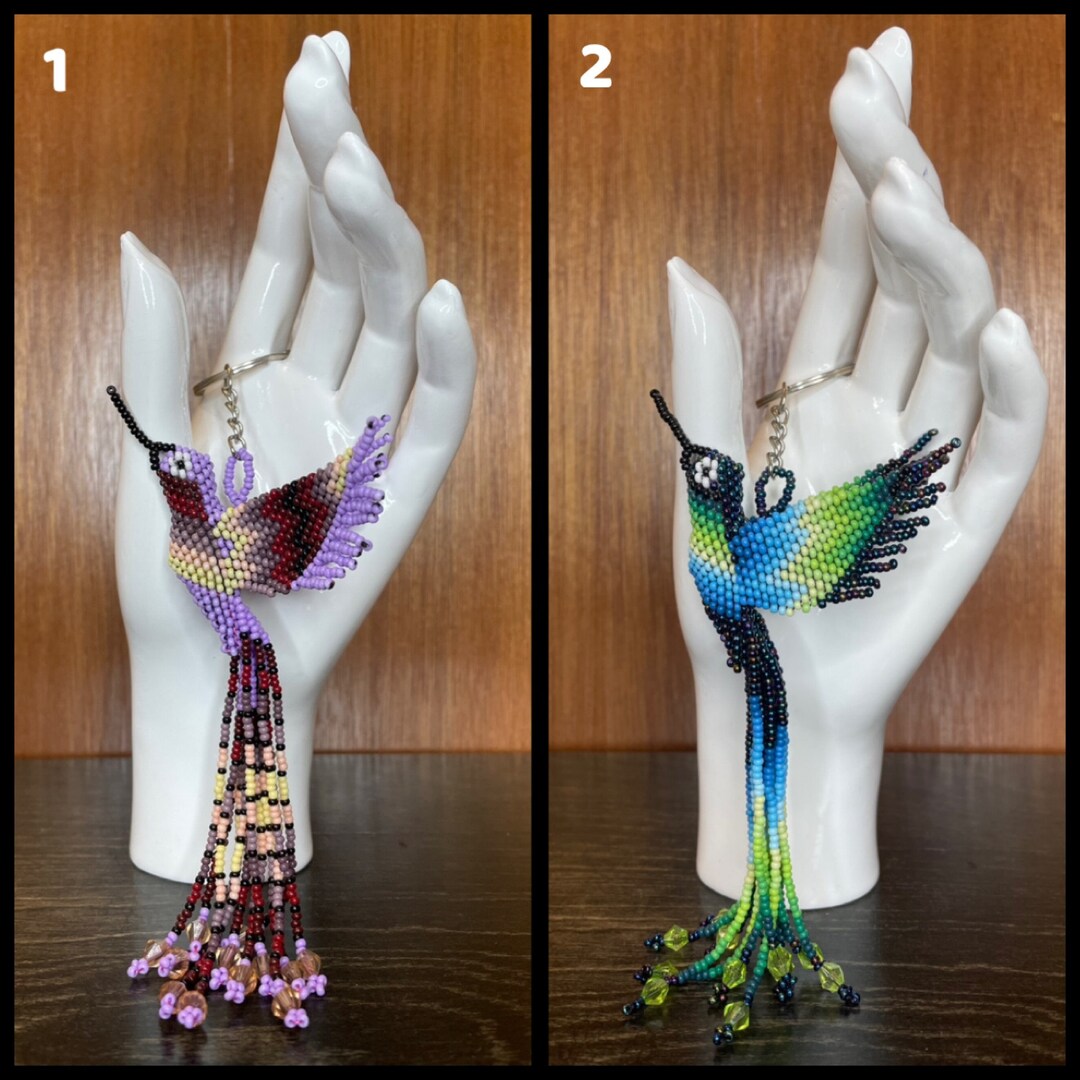 Beaded Hummingbird Keychain Beaded Keychain Llavero Colibri - Etsy
