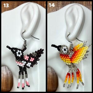 Beaded Hummingbird Earrings, Beaded Earrings, Beaded Earrings, Aretes ...