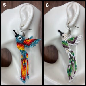 Beaded Hummingbird Earrings, Beaded Earrings, Beaded Earrings, Aretes ...