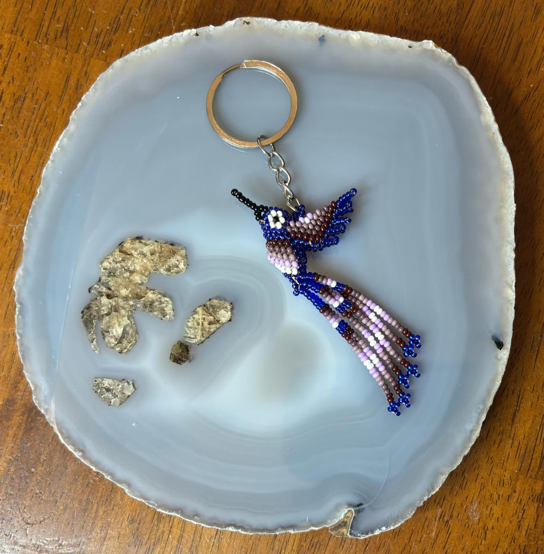 Beaded Mini Hummingbird Keychain, Small Hummingbird Keychain, Llavero ...