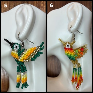 Beaded Hummingbird Earrings, Beaded Earrings, Beaded Earrings, Aretes ...