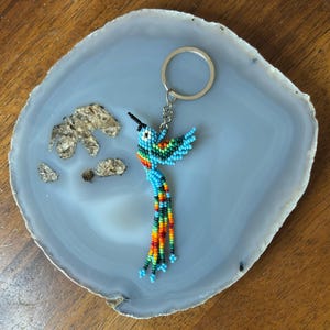 Beaded Mini Hummingbird Keychain, Small Hummingbird Keychain, Llavero ...