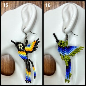 Beaded Hummingbird Earrings, Beaded Earrings, Beaded Earrings, Aretes ...