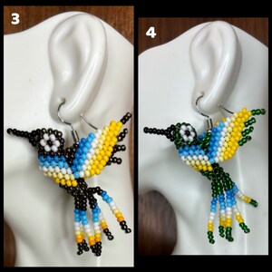 Beaded Hummingbird Earrings, Beaded Earrings, Beaded Earrings, Aretes ...