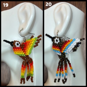 Beaded Hummingbird Earrings, Beaded Earrings, Beaded Earrings, Aretes ...