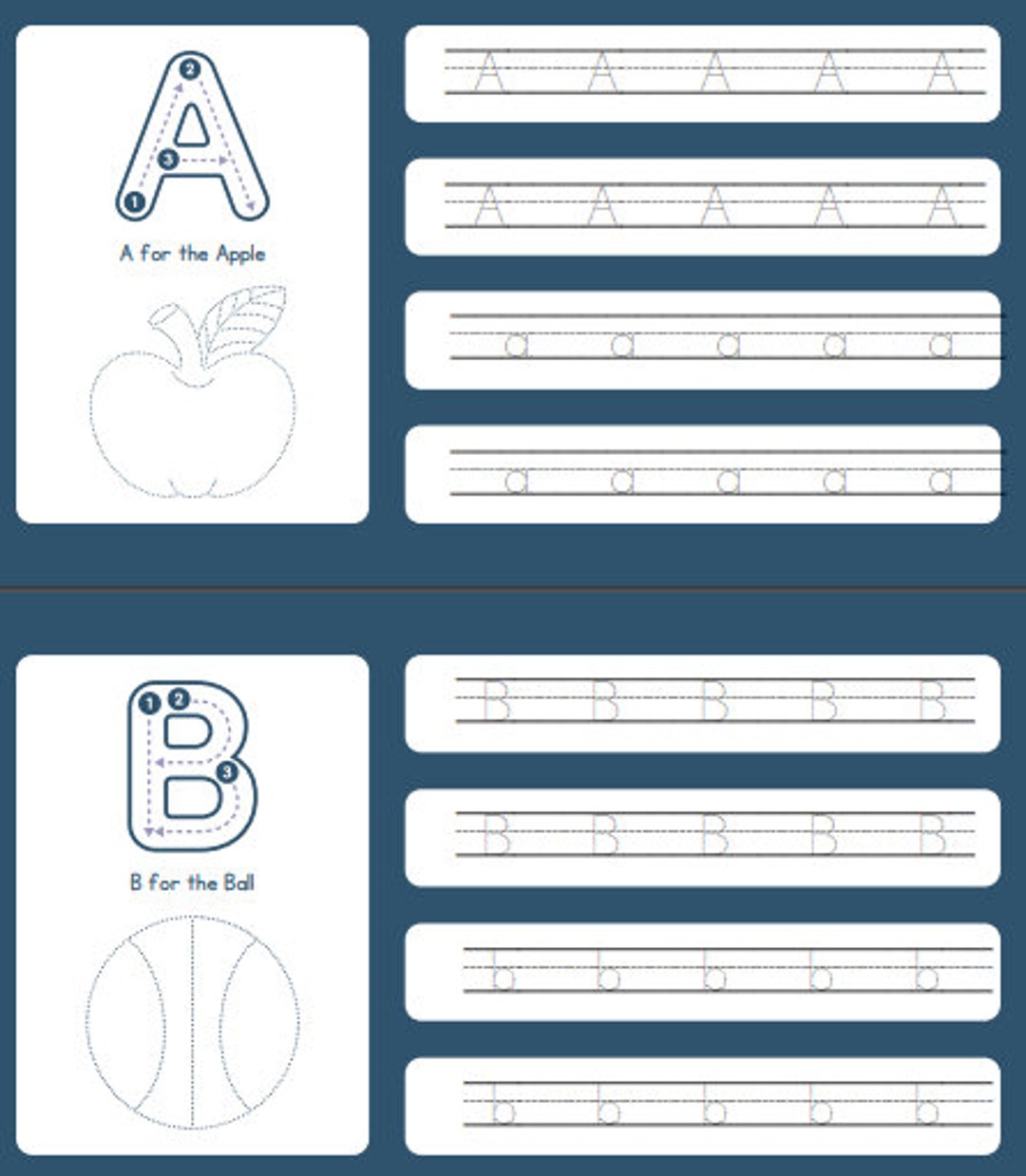 ABC Tracing Book - Etsy