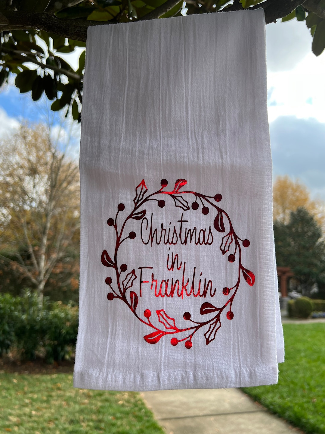 Christmas in Franklin Tea Towel, Tennessee Gift, Tennessee Christmas ...