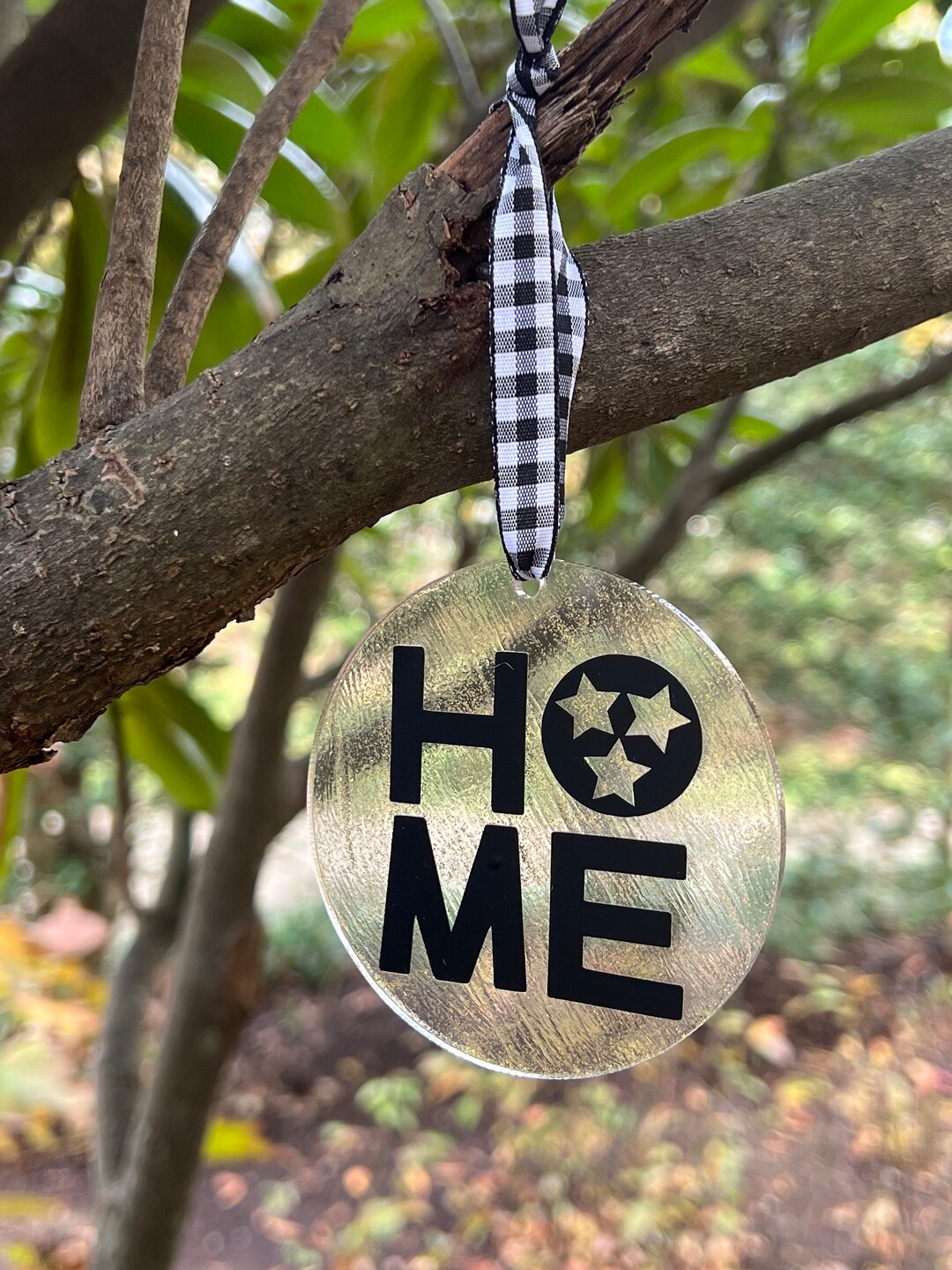 Tennessee Tristar Clear Christmas Ornament With Gold Glitter Back ...