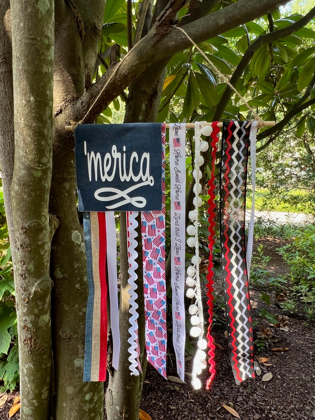American Flag 'merica USA Decorative Ribbon Rag - Etsy