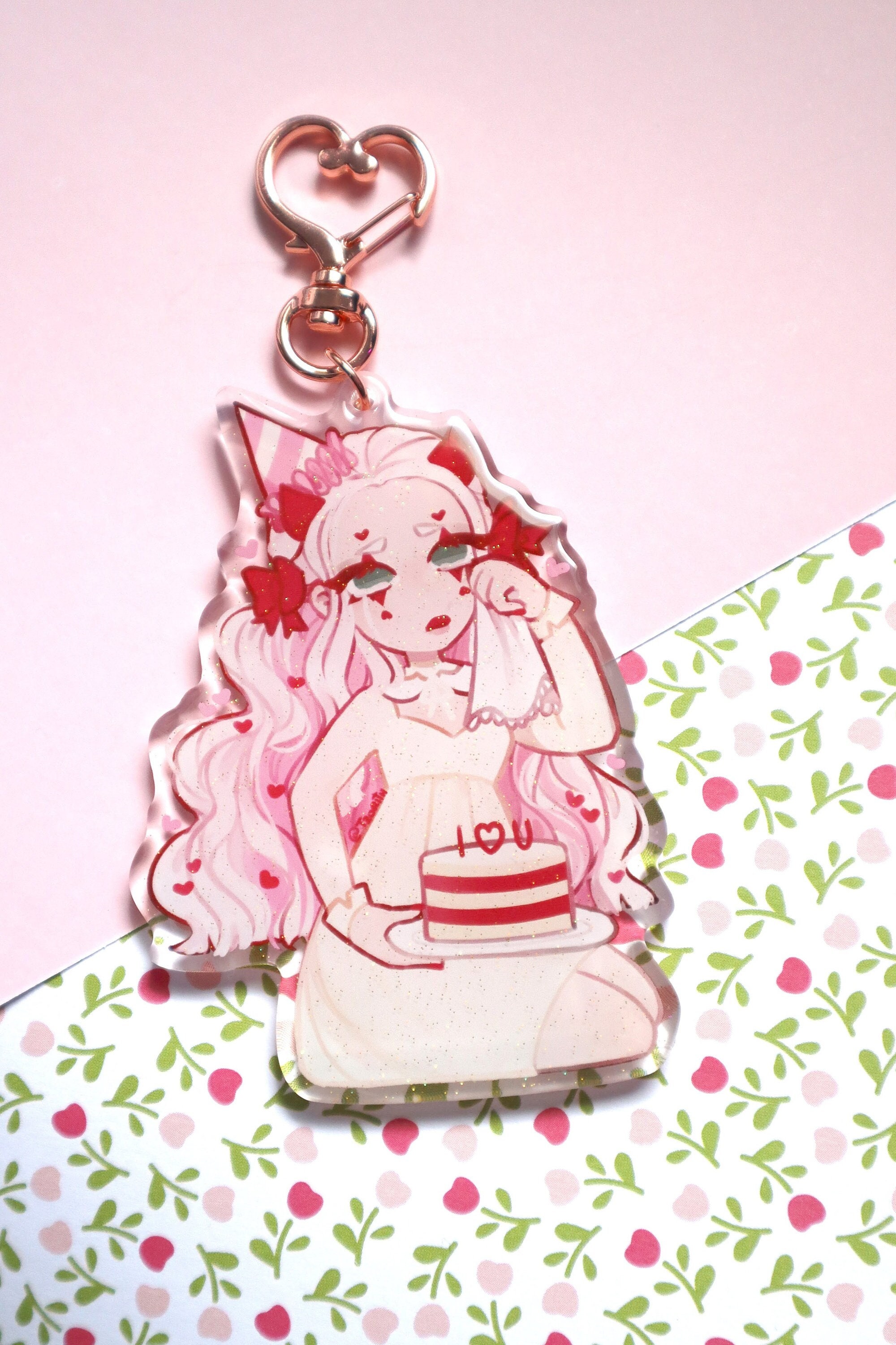 Val the Love Core Clown Sparkling Glitter Keychain Trinket Accessory ...