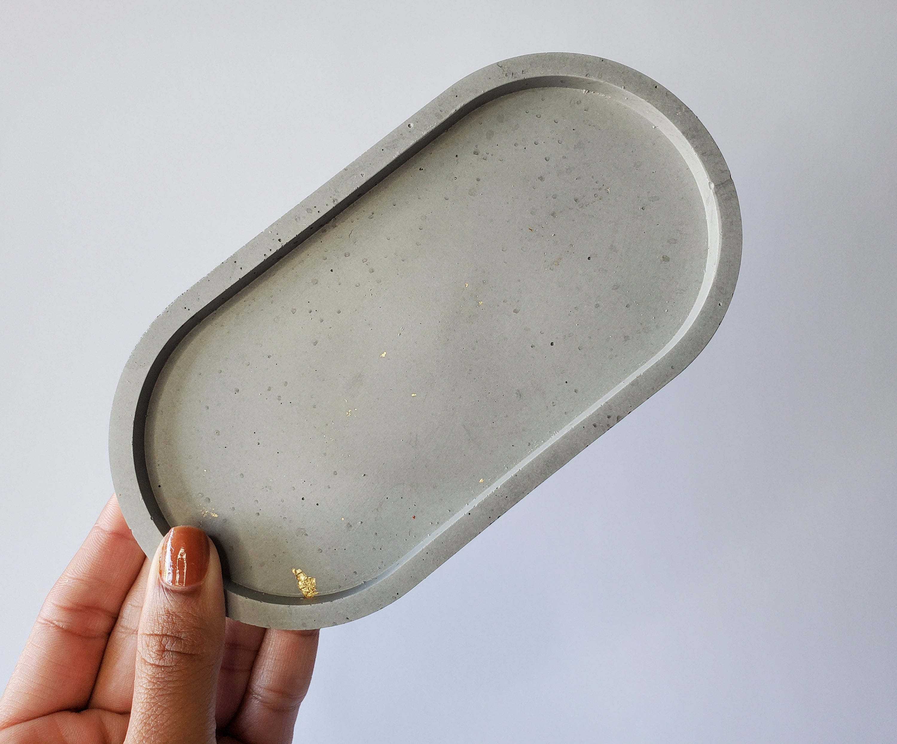 Oval Concrete Tray Catch All Tray Jewelry Dish Trinket | Etsy