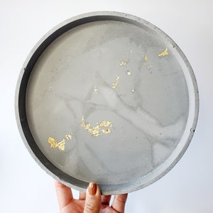 Large Round Concrete Tray | Catch All Tray | Concrete Tray | Entryway ...