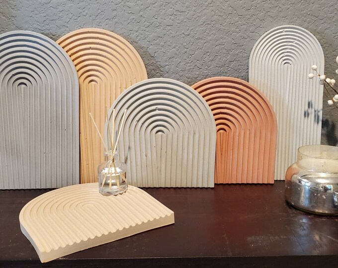Arch Concrete Tray / Midcentury Modern Art / Handmade Concrete Tray ...