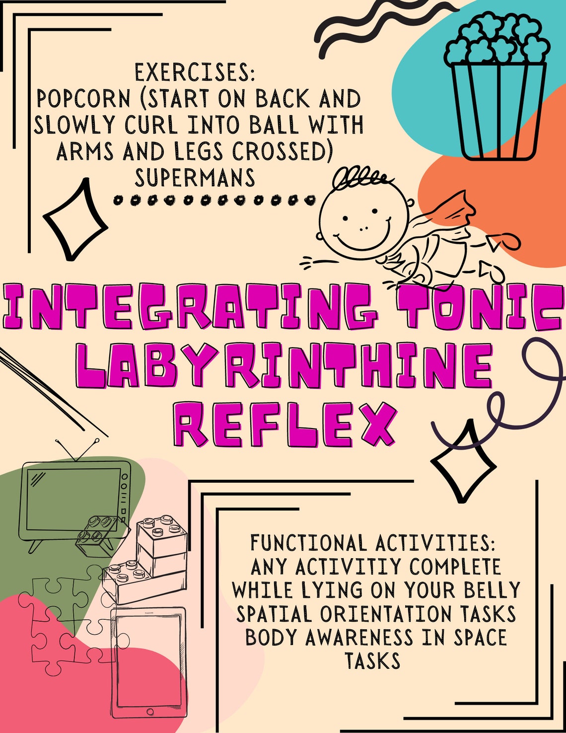 Visual Handout for Practioners Utilizing Primitive Reflexes in - Etsy